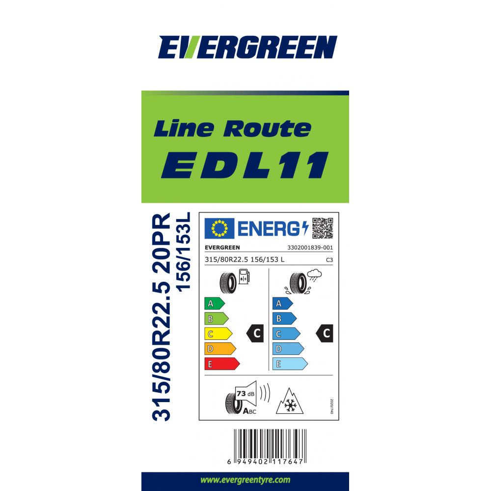 315-80R22.5 EVERGREEN EDL11 156-153L 20PR